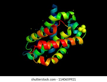 3d Structure Protein Molecule Spatial Model Stock Illustration ...