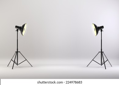 3d Studio Setup Lights White Background Stock Illustration 224978683 ...