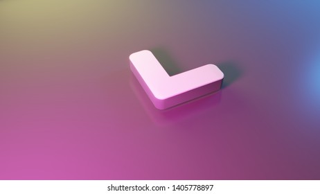 3d Symbol Angle Arrow Down Render Stock Illustration 1405778897 ...