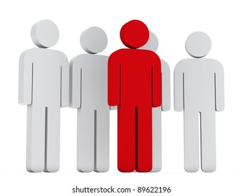 Ilustrasi Stok 3d Man Leadership Red Stand Series 86248987 | Shutterstock
