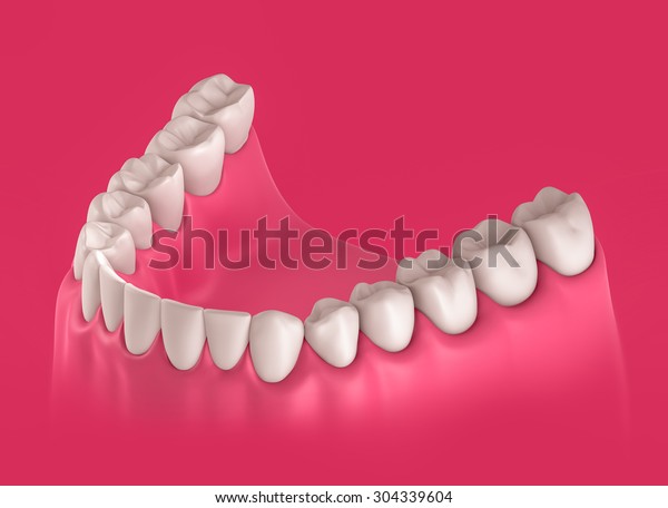 3d Teeth Tooth Illustration Perspective View Stock Illustration ...