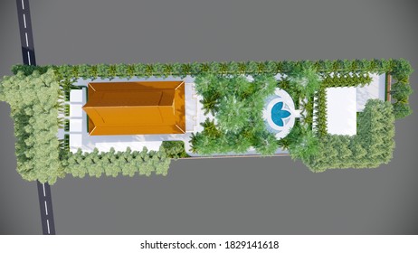 3d Temple Project Rendering Design Architecture Stock Illustration ...
