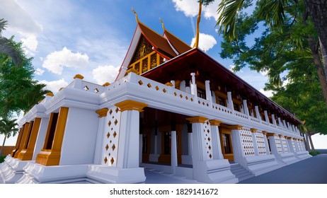 3d Temple Project Rendering Design Architecture Stock Illustration ...