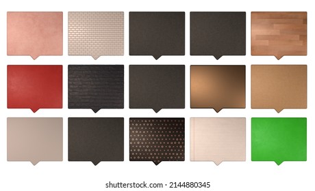 3d Text Plates Different Textures Stock Illustration 2144880345 ...