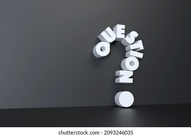 3d Text Question Mark On Dark Stock Illustration 2093246035 | Shutterstock