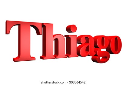 3d Thiago Text On White Background Stock Illustration 308364542