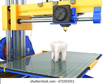 3d Tooth Printer 3d Render On Stock Illustration 672353311 | Shutterstock