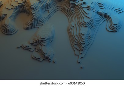 3d Topographic Map Background Concept Topo Stock Illustration 603141050