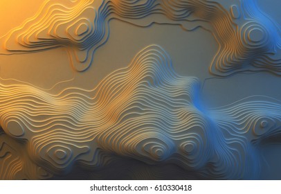 3d Topographic Map Background Concept Topo Stock Illustration 610330418 ...