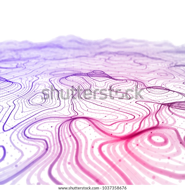 3d Topographic Map Background Concept Topo Stock Illustration ...
