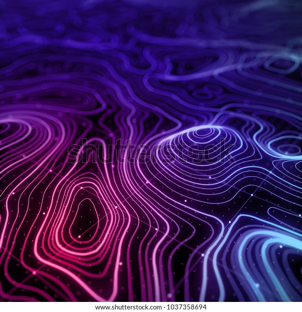 3d Topographic Map Background Concept Topo Stock Illustration ...