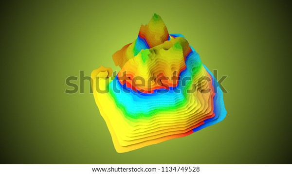 3d Topographic Map Background Concept Colored Stock Illustration ...