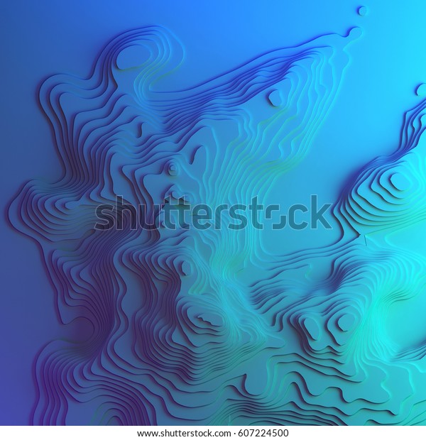 3d Topographic Map Background Concept Topo Stock Illustration 607224500 ...