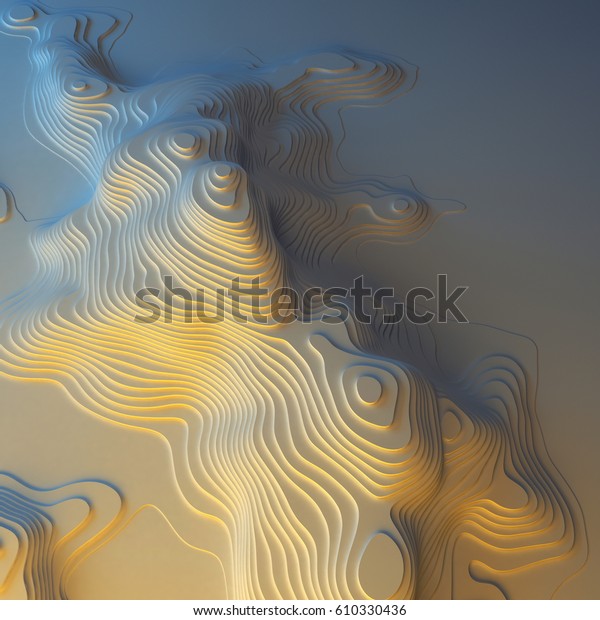 3d Topographic Map Background Concept Topo Stock Illustration 610330436 ...