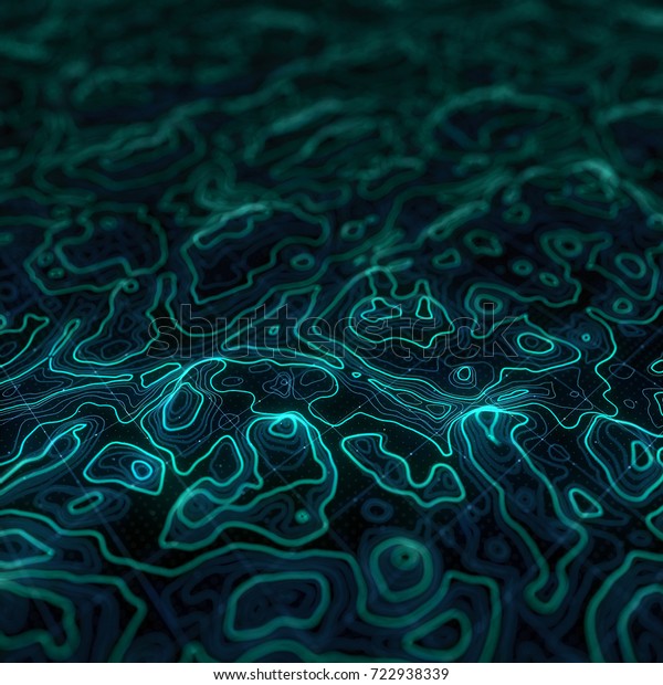 3D Topographic map background concept. Topo contour map. Rendering ...