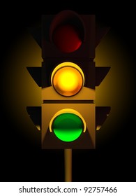 3d Traffic Yellow Light Render Stock Illustration 92757466 | Shutterstock
