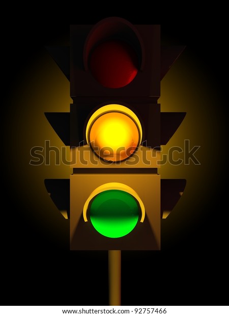 3d Traffic Yellow Light Render Stock Illustration 92757466 | Shutterstock