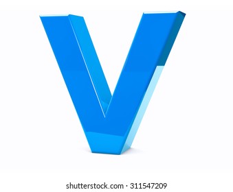 3d V Isolated Letter Render Metal Stock Illustration 311547209 ...