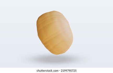3d Vegetable Potatoes Rendering Front View Stock Illustration ...