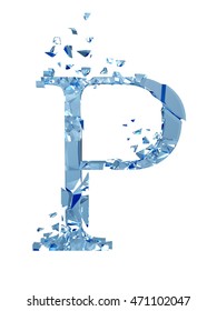 3d Visualization Broken Glass Letter P Stock Illustration 471102047 ...