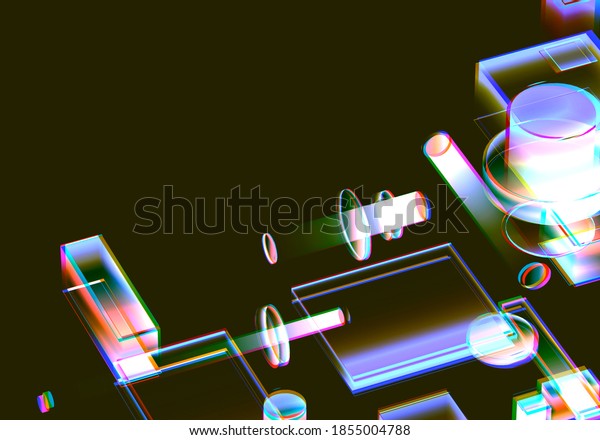 3d Visualization Data Glitch Technology Background Stock Illustration ...