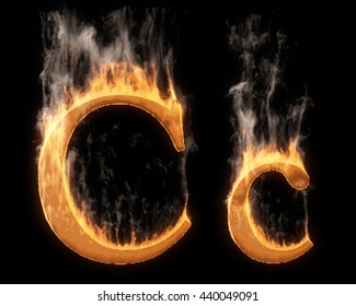 3d Visualization Fire Letter C Smoke Stock Illustration 440049091 ...
