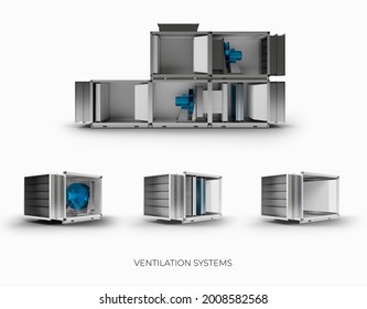 3d Visualization Ventilation Systems Air Ducts Stock Illustration ...