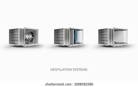 3d Visualization Ventilation Systems Air Ducts Stock Illustration ...