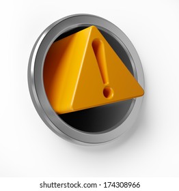 3d Warning Sign Push Button Stock Illustration 174308966