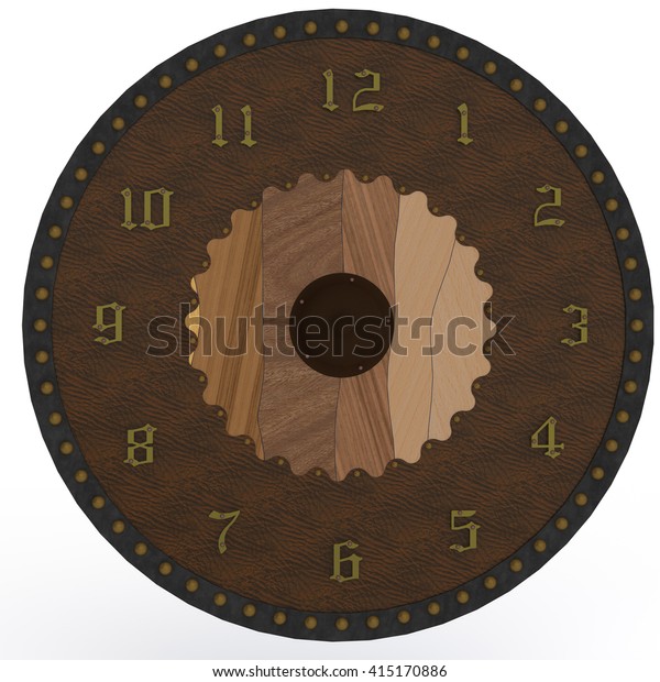 3d Warrior Shield Clock Face Composed Stock Illustration 415170886