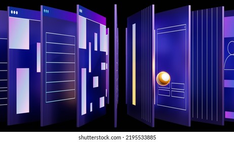 3d Web Pages User Interfaces 3d Stock Illustration 2195533885 ...