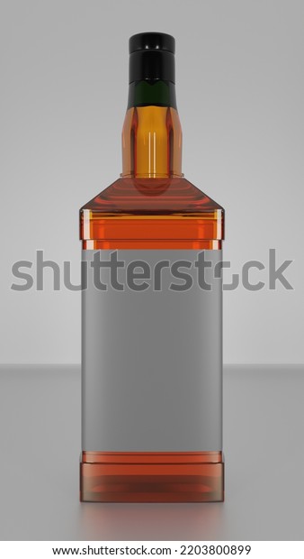 3d Whiskey Bottle Mockup 3d Render Stock Illustration 2203800899 ...