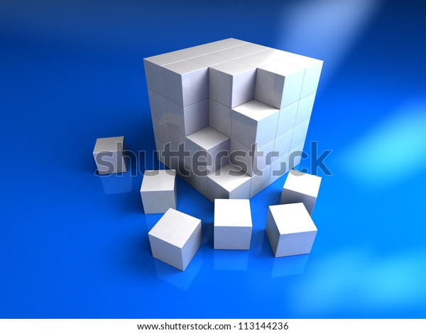 3d White Cube Six Blocks Stock Illustration 113144236 | Shutterstock