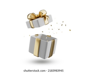 3d White Gift Boxes Open Closed Stock Illustration 2183983945 ...