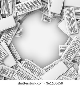 3d White Keyboards Border Background: ilustración de stock 361556282 ...