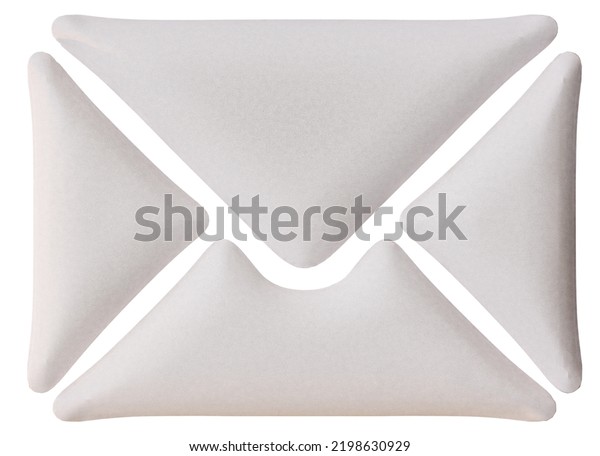 3d White Mail Envelope Isolated 3d: ภาพประกอบสต็อก 2198630929 ...