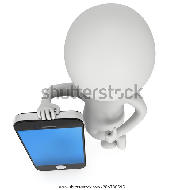3d White Man Smartphone 3d Render Stock Illustration 286780595 ...