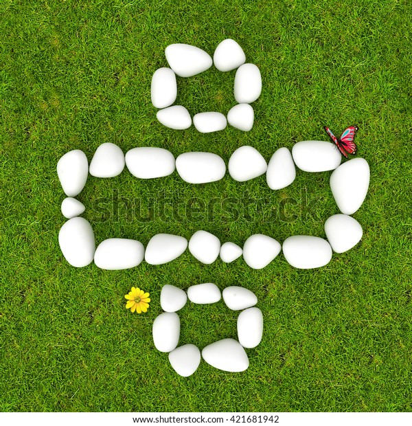 3d White Pebble Stone Math Symbols Stock Illustration 421681942 ...