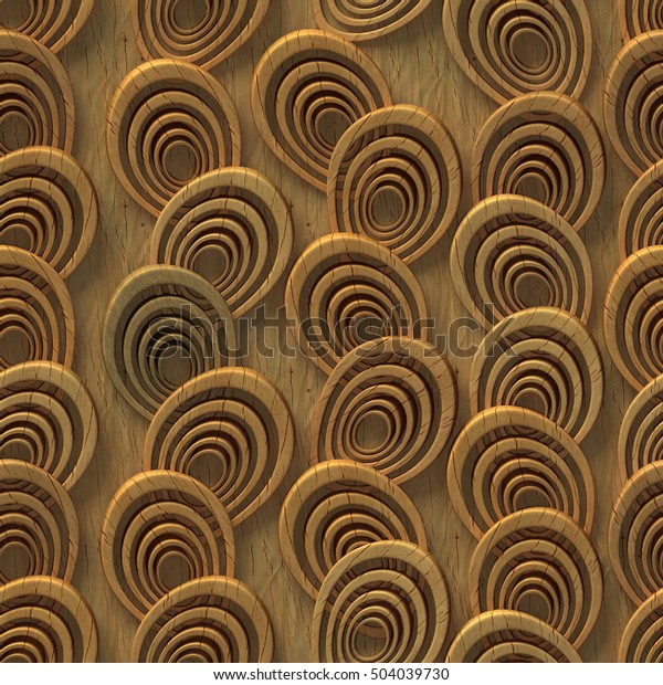 3d Wooden Pattern Seamless Stock Illustration 504039730