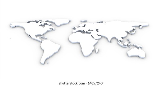 Vektor Stok 3d Political Map World Vector Illustration (Tanpa Royalti ...