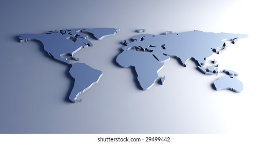3d World Map Stock Illustration 29499442 | Shutterstock