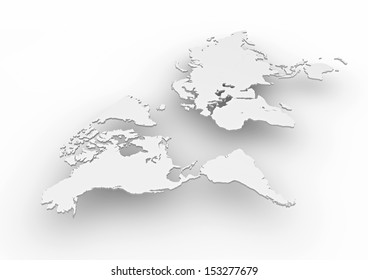3d World Map 3d Embossed White Stock Illustration 153277679 | Shutterstock