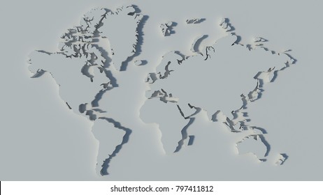 3d World Map White Stock Illustration 797411812 | Shutterstock