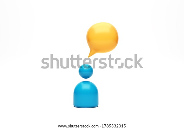 3d Yellow Chat Box Speech Symbol Stock Illustration 1785332015 ...