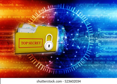 3d Yellow Folder Lock Data Security Stock Illustration 523602034 ...