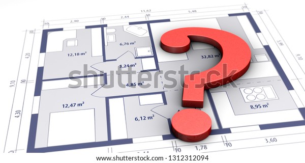 3dillustration Construction Issues Construction Sketch Question Stock ...