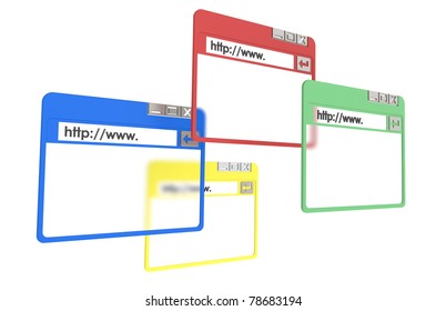4 Browser Windows Red Yellow Green Stock Illustration 78683194 ...