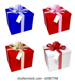 4 Different Gift Boxes Label Ribbon Stock Illustration 63387748 ...