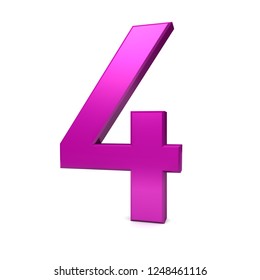 Number 4 Four Purple 3d Rendering Stock Illustration 1228954993