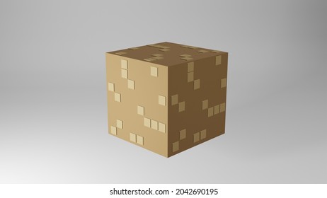 4 Square Boxes Various Angles Variety Stock Illustration 2042690198